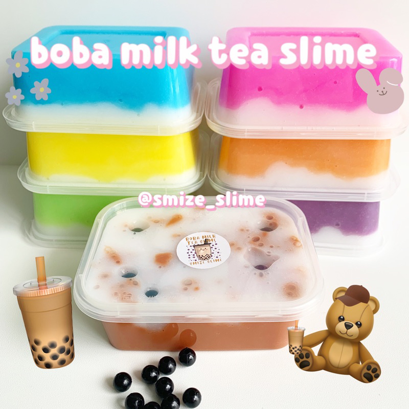 Jual Boba Milk Tea Slime Tofu 200cc slime bubble boba | Shopee Indonesia