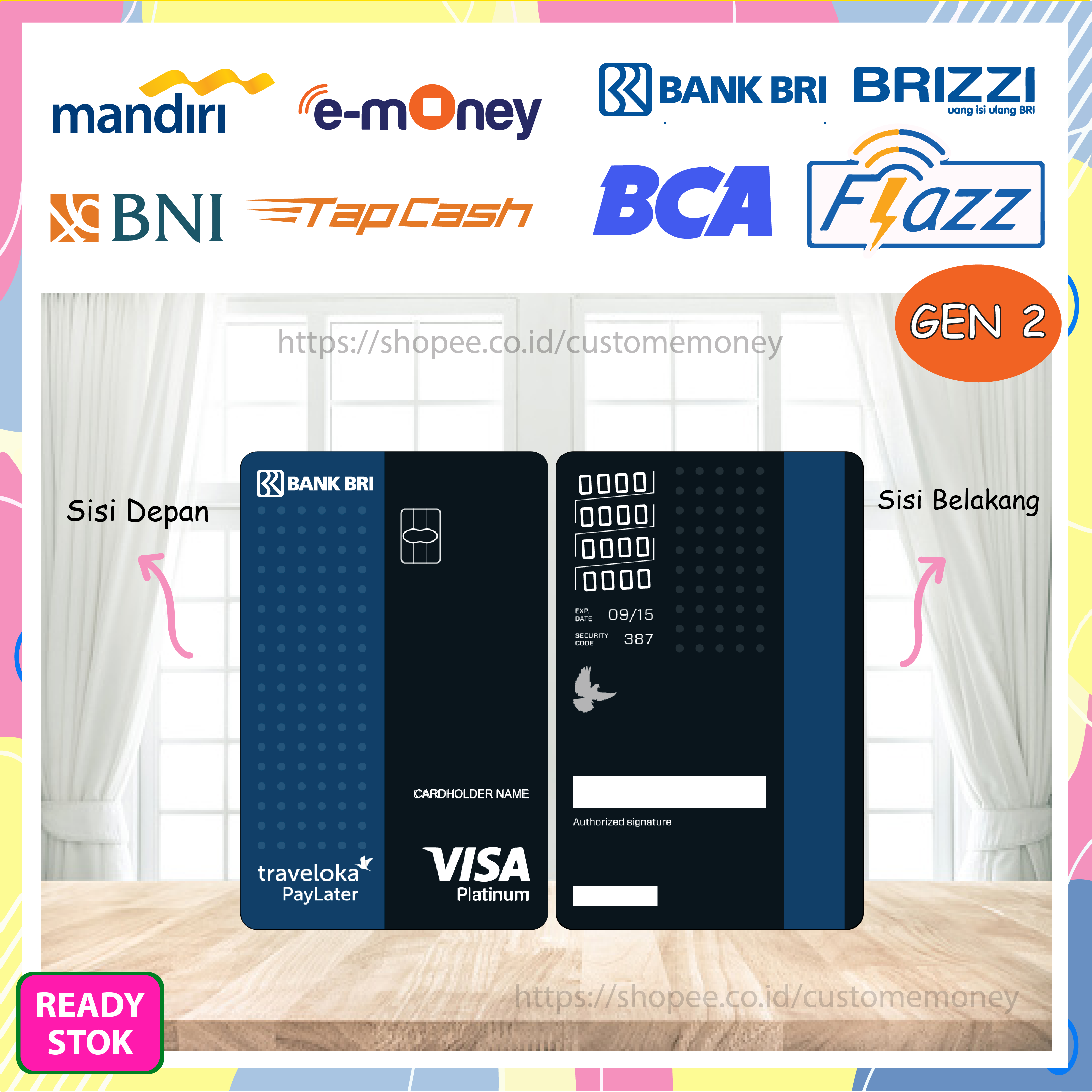Jual KARTU EMONEY DESIGN VISA CARD TRAVELOKA ETOLL E-MONEY MANDIRI ...