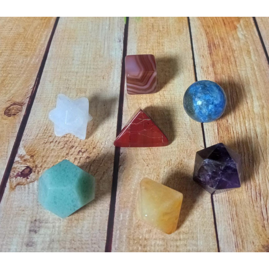 Jual 1 Set 7 / Seven Chakra Platonic Solid Geometric Shapes | Shopee ...