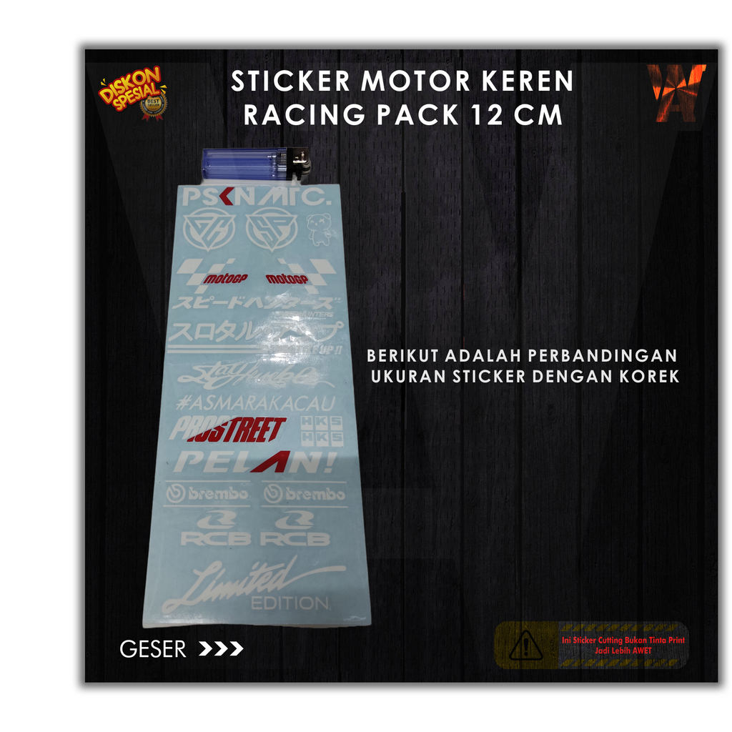 Jual Stiker Motor Racing Pack Logo Lebar 12 cm | Shopee Indonesia