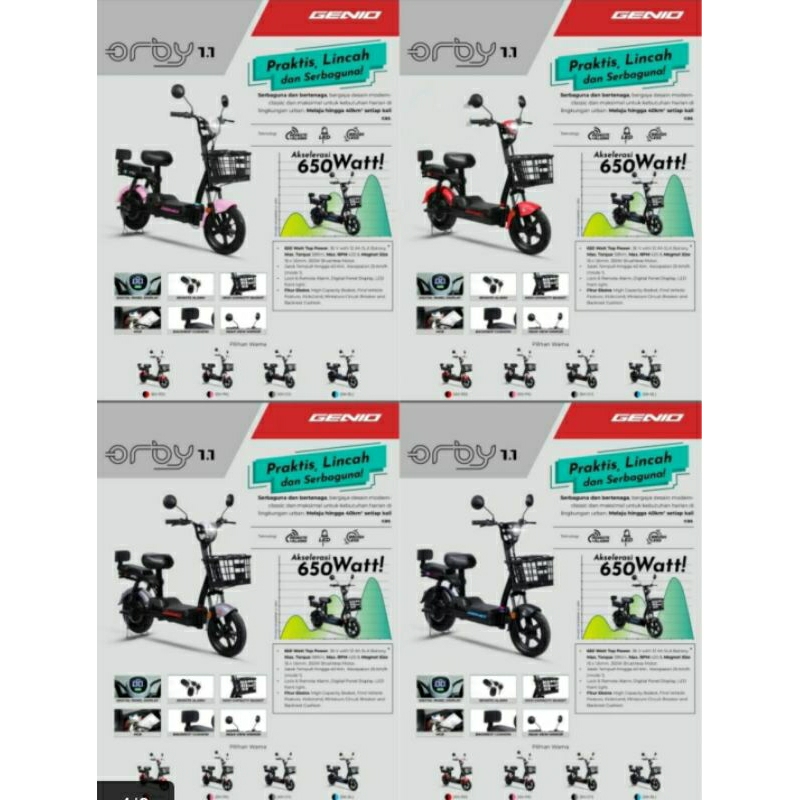 Jual SEPEDA LISTRIK GENIO ORBY 1.1 (SKPP) | Shopee Indonesia
