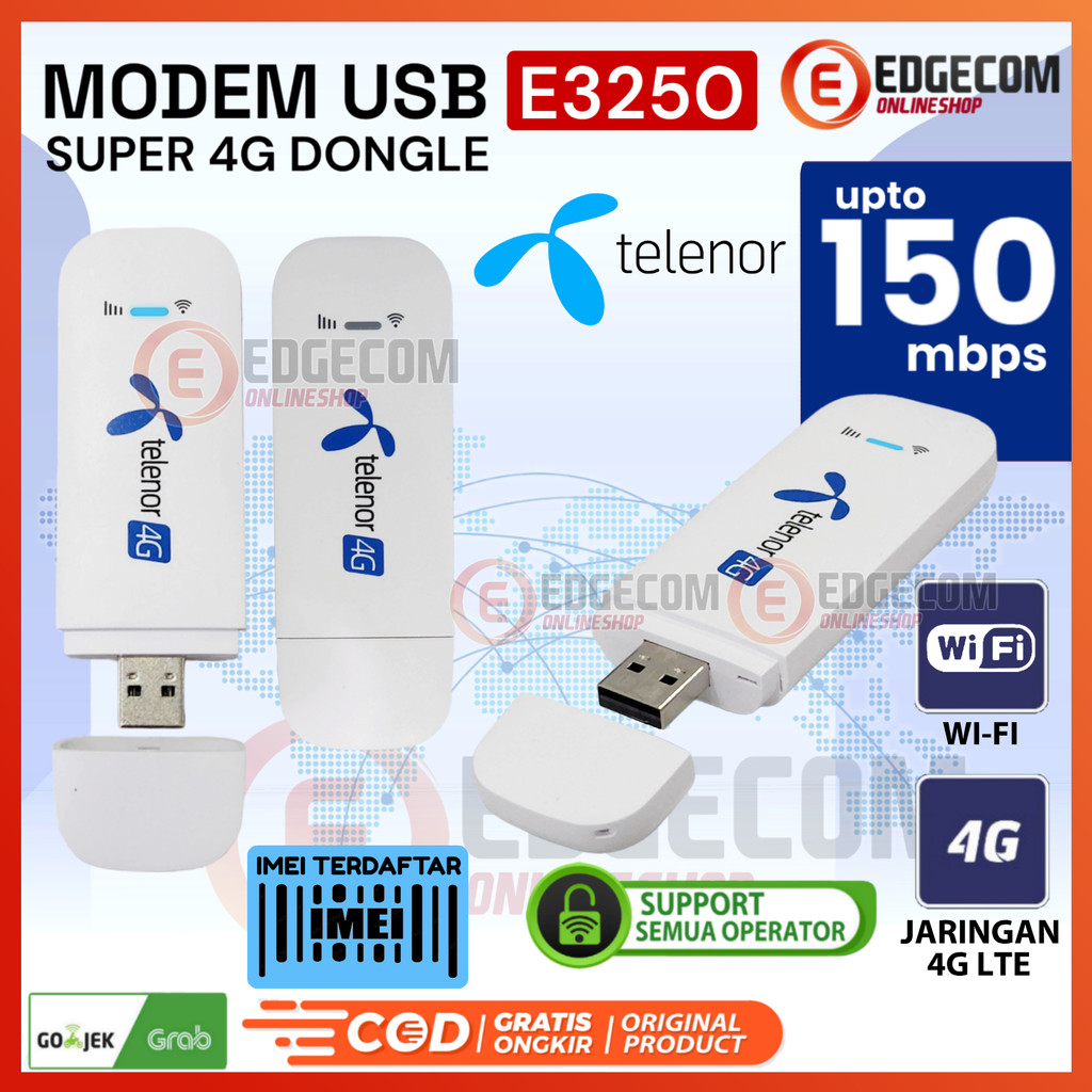 Jual 4G LTE USB MODEM E3250 WINGLE TELENOR 150 Mbps Wireless WiFi Modem stick Portable | Shopee ...