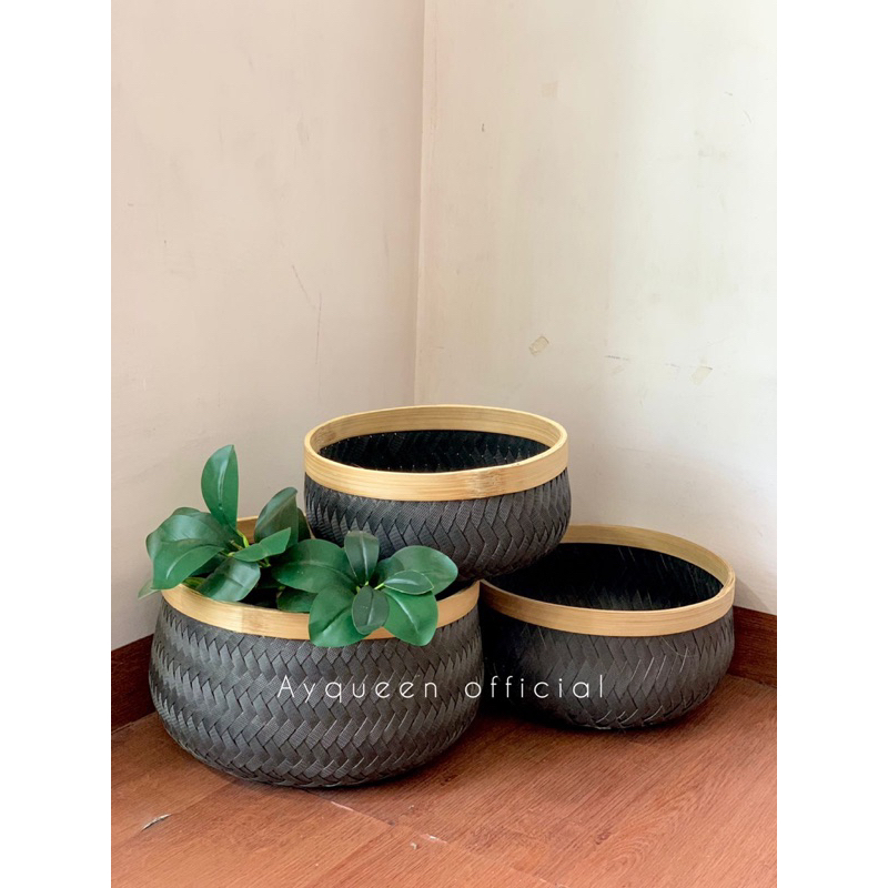 Jual 1 SET ISI 3 | POT ANYAM | POT TANAMAN | POT BUNGA | Shopee Indonesia