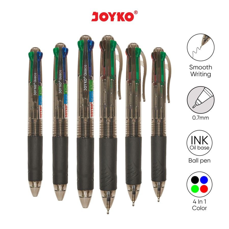 Jual Ball Pen Pulpen Pena Joyko BP-213 Quaco 0.7 mm 4 Warna (1pc ...