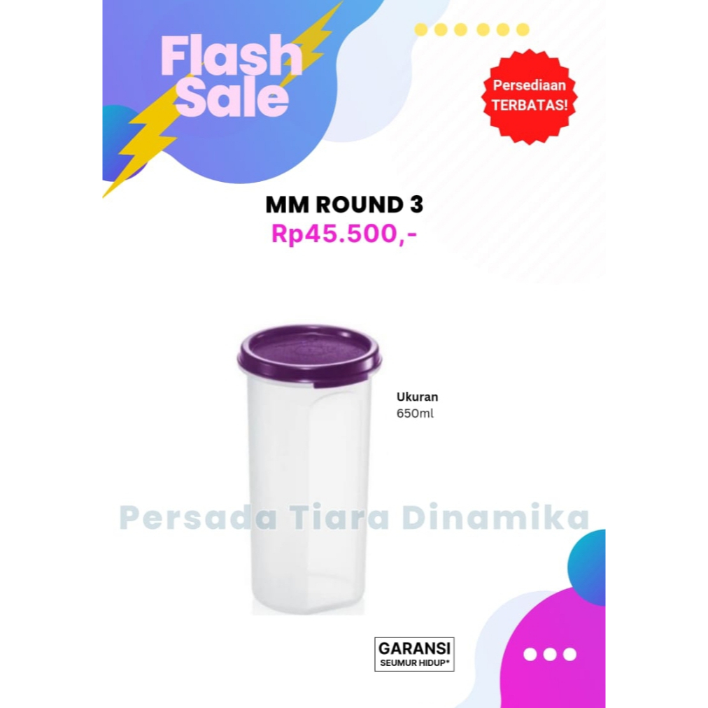 Jual TUPPERWARE MM ROUND #3 (1) 650ML - WADAH CAIR (MINYAK, KECAP, SIRUP) | Shopee Indonesia