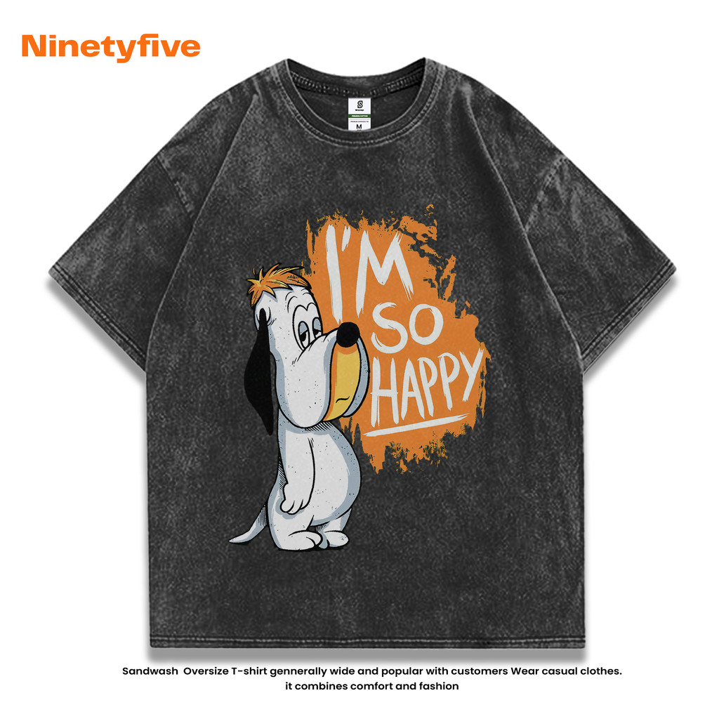 Jual T-shirt Droopy Classic Cartoon Oversize Black Washing | Shopee ...