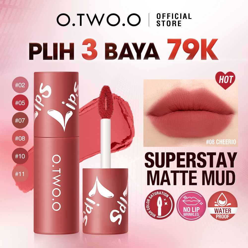 Jual O.TWO.O Velvet Matte Liptint Lip & Cheek Mud Dual-use Lip Clay ...