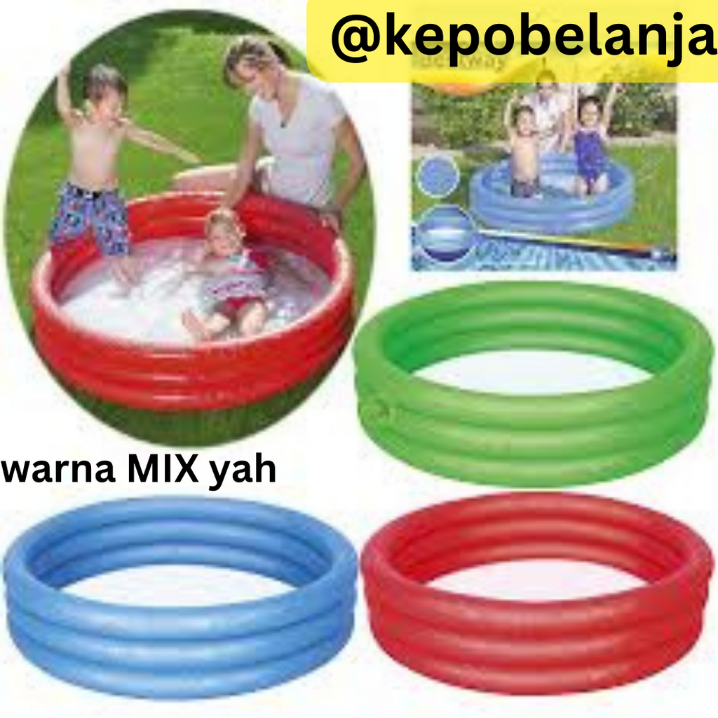 Jual Kolam Kantong 3 Warna Medium bestway 51025 best way diameter 122 ...