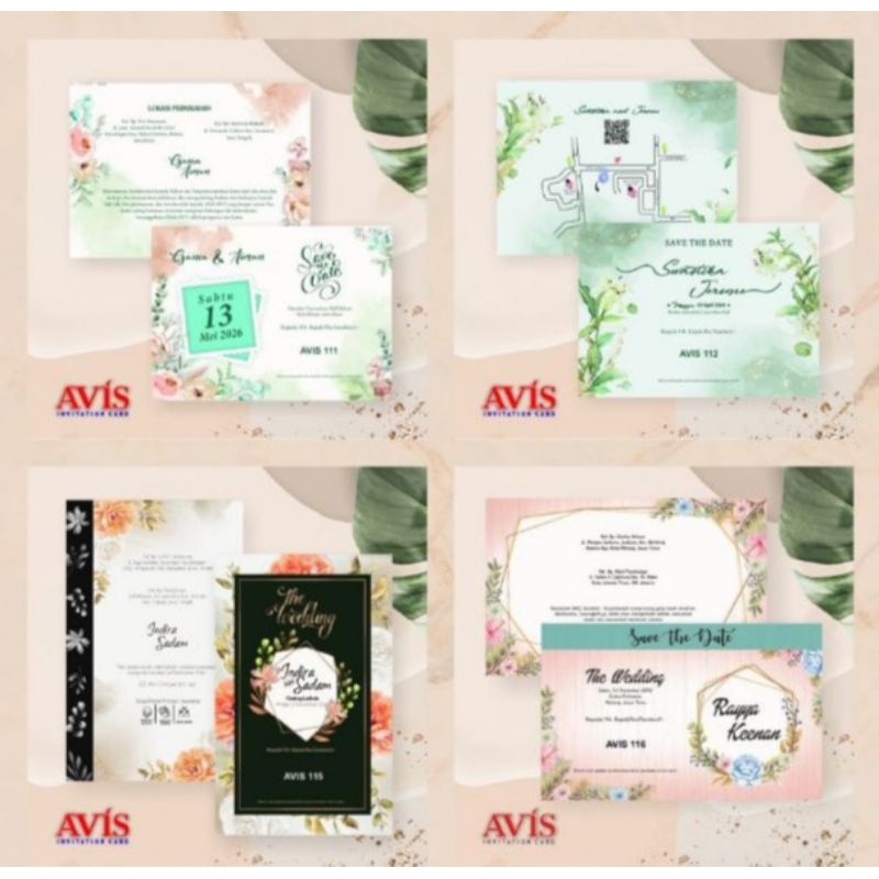 Jual UNDANGAN AVIS 111 - 116 MURAH UNIK CANTIK KEKINIAN CETAK KILAT ...
