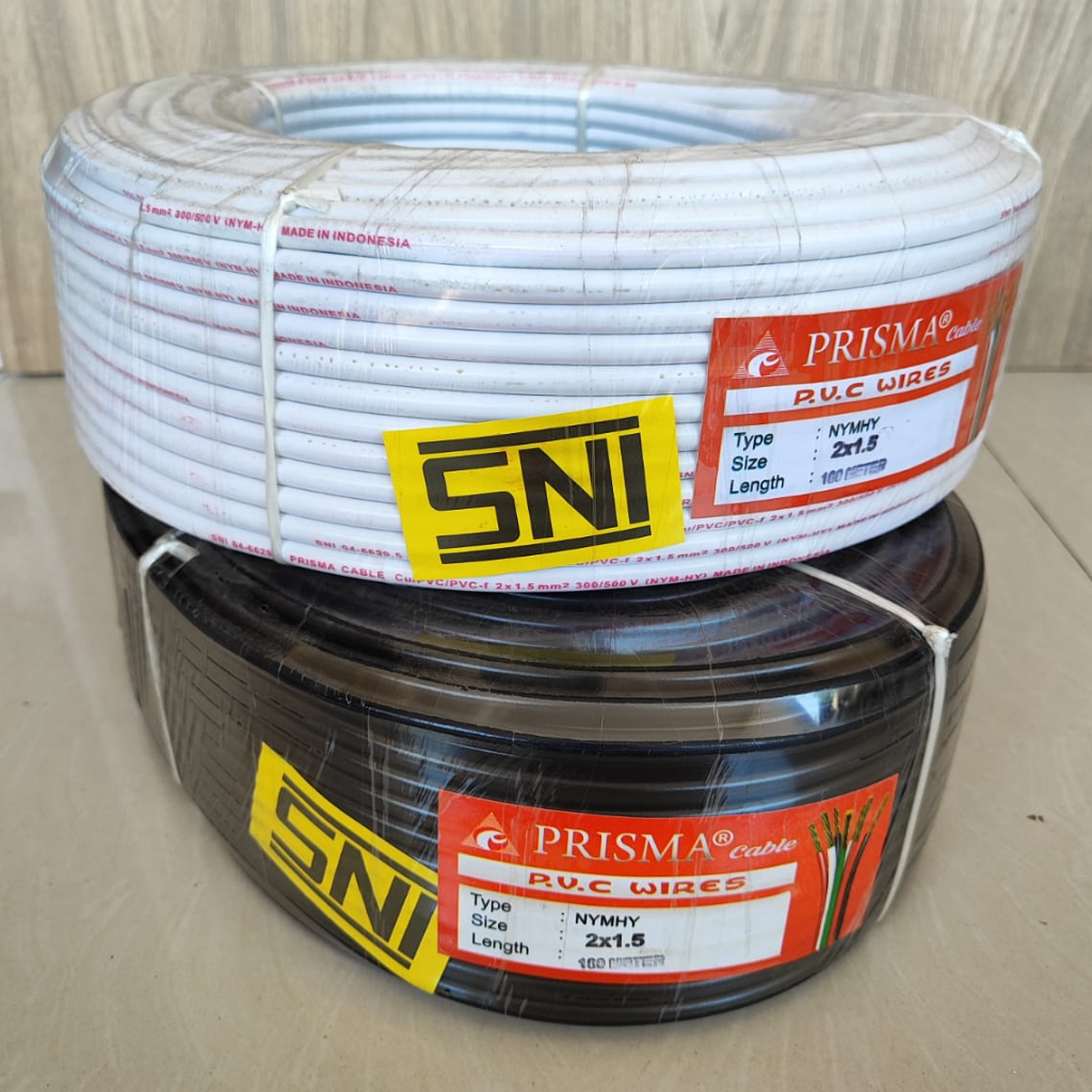 Jual Kabel Serabut NYMHY 2x1,5mm Tembaga Murni @100M Full PRISMA Cable ...