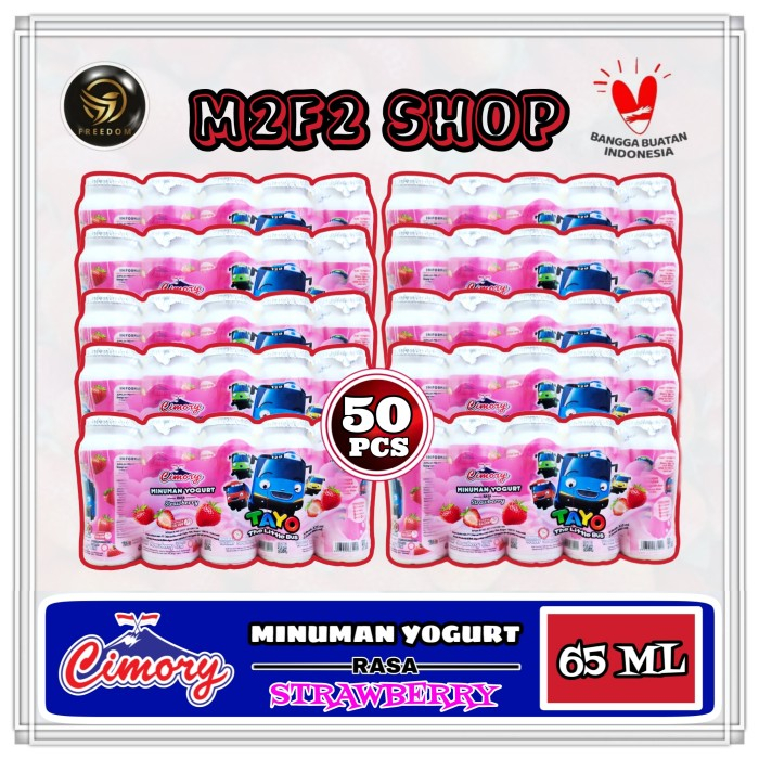 Jual Yogurt Cimory Drink Mini Stroberi | Strawberry - 65 ml (Kemasan 50 Pcs) | Shopee Indonesia