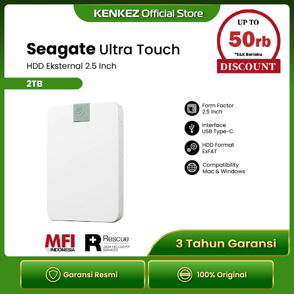 Jual Seagate Ultra Touch HDD / Hardisk Eksternal 2TB USB-C | Shopee ...