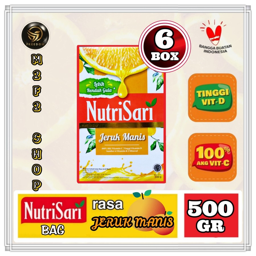 Jual NutriSari Minuman Serbuk Jeruk Manis Refill - 500 gr (Kemasan 6 ...