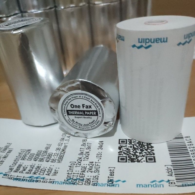 Jual kertas kasir Thermal Paper roll EDC logo bank mandiri 58x40 ...