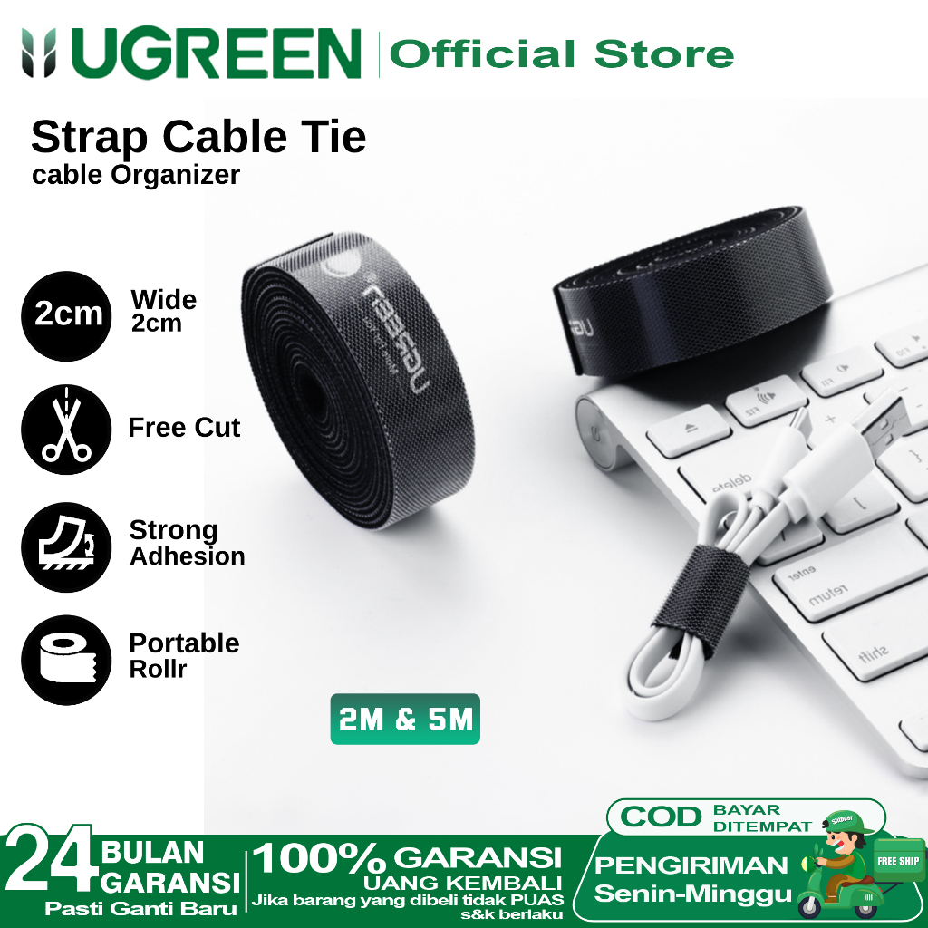Jual UGREEN Strap Cable Ties Organizer Pengikat Perekat Kabel Serbaguna ...