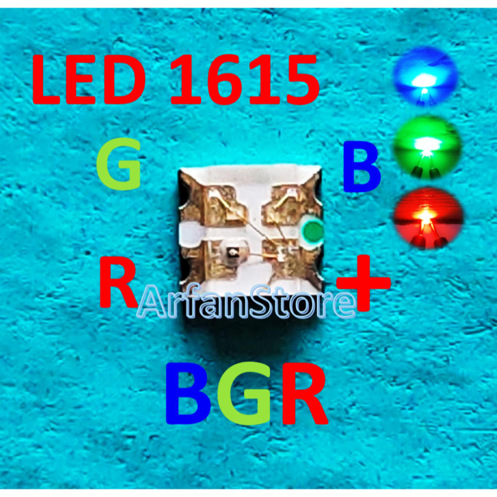 Jual SMD LED 0603 RGB 1615 BGR SMT Ultra Bright Chip Warna Merah Hijau ...