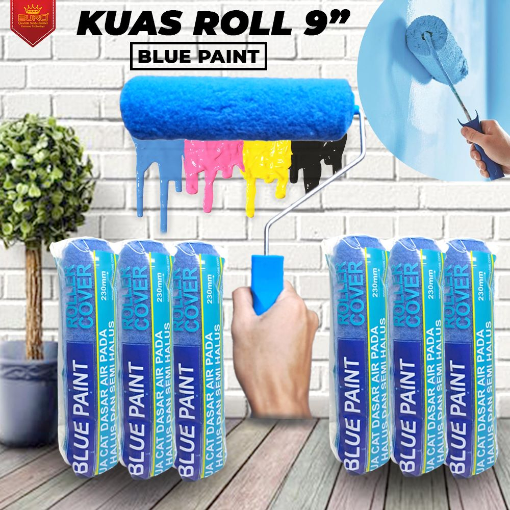 Jual Kuas Roll Rol Cat Besar 9" inch Blue Paint Murah Berkualitas satu ...