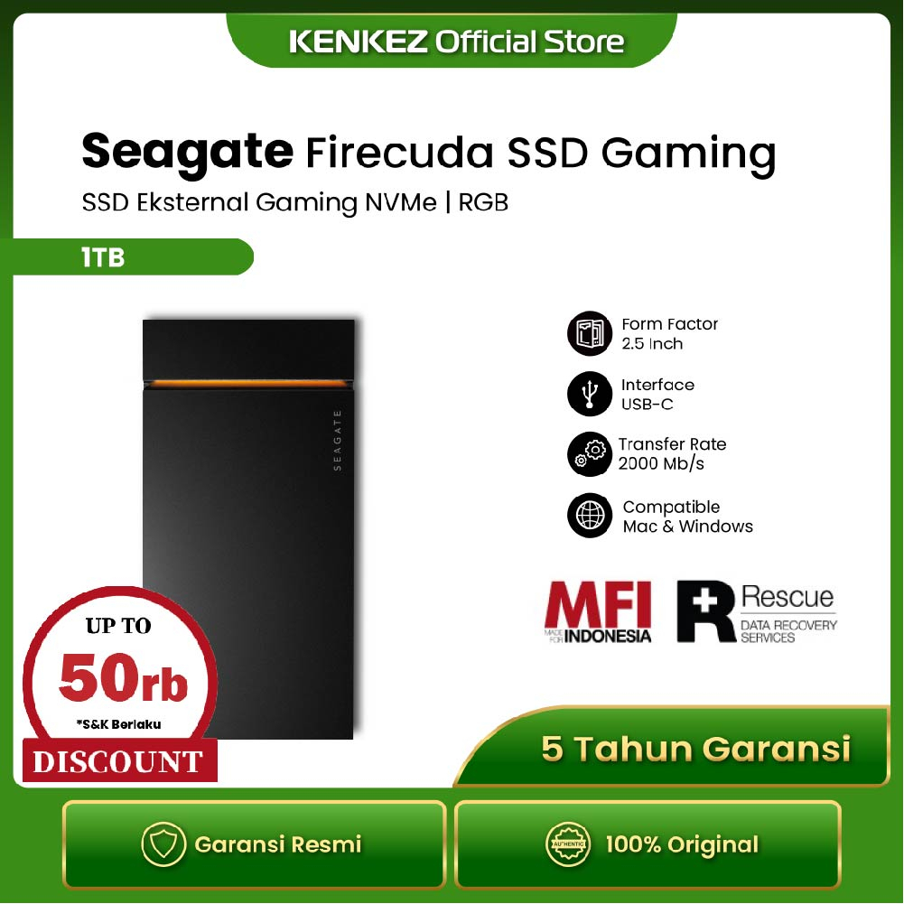 Jual Seagate FireCuda Gaming SSD Eksternal NVMe SSD 1TB USB-C | Shopee ...