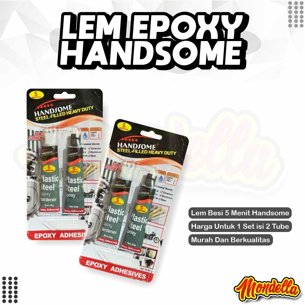 Jual Lem Epoxy 5 Menit Handsome Lem Besi Kuat Lem Epoxy Hardener 48 ...
