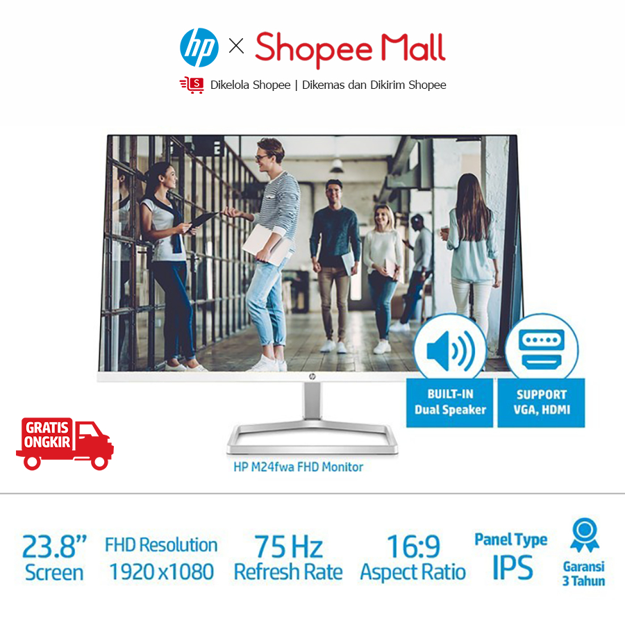 Jual HP Monitor 24FWA 24 inch Full HD HDMI IPS 75HZ 1920x1080 Garansi ...