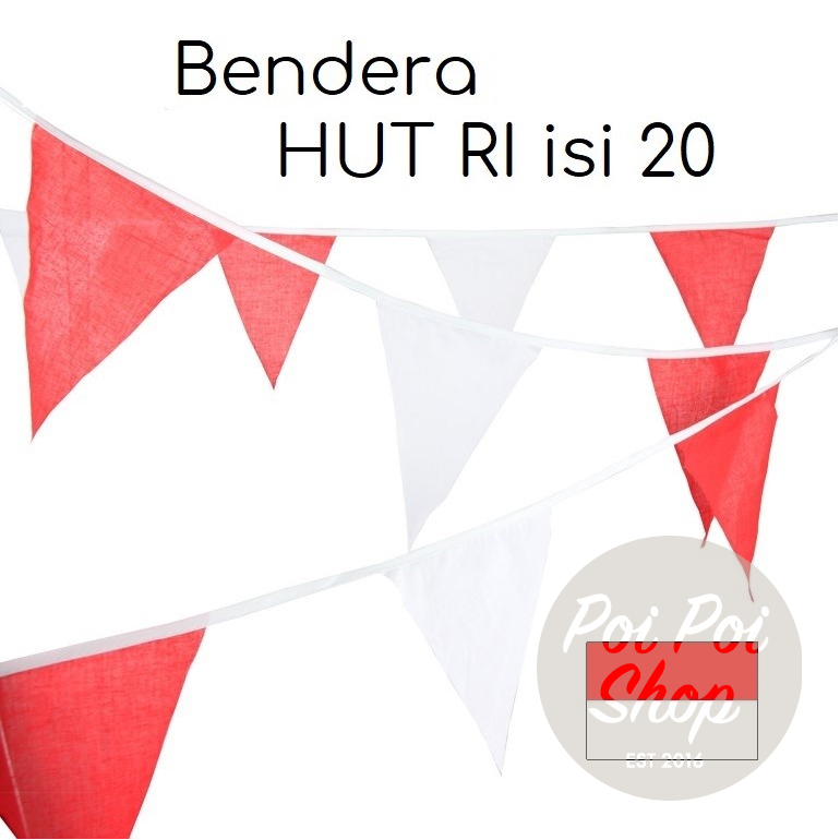 Jual Bendera Segitiga Merah Putih Kain / Dekorasi 17 Agustus / Bendera Agustus Umbul Umbul ...