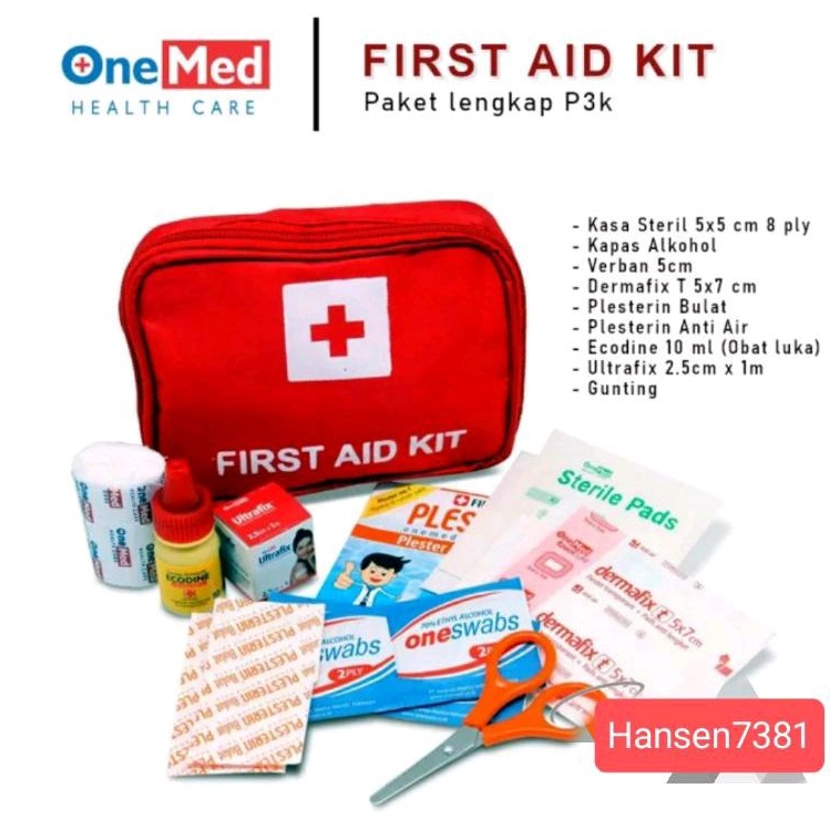 Jual P3K Lengkap One Med Bag-Dompet-Wallet Merah OneMed Kotak P3K ...