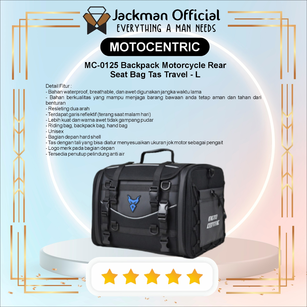 Jual MOTOCENTRIC MC-0125 Backpack Motorcycle Rear Seat Bag Tas Travel ...
