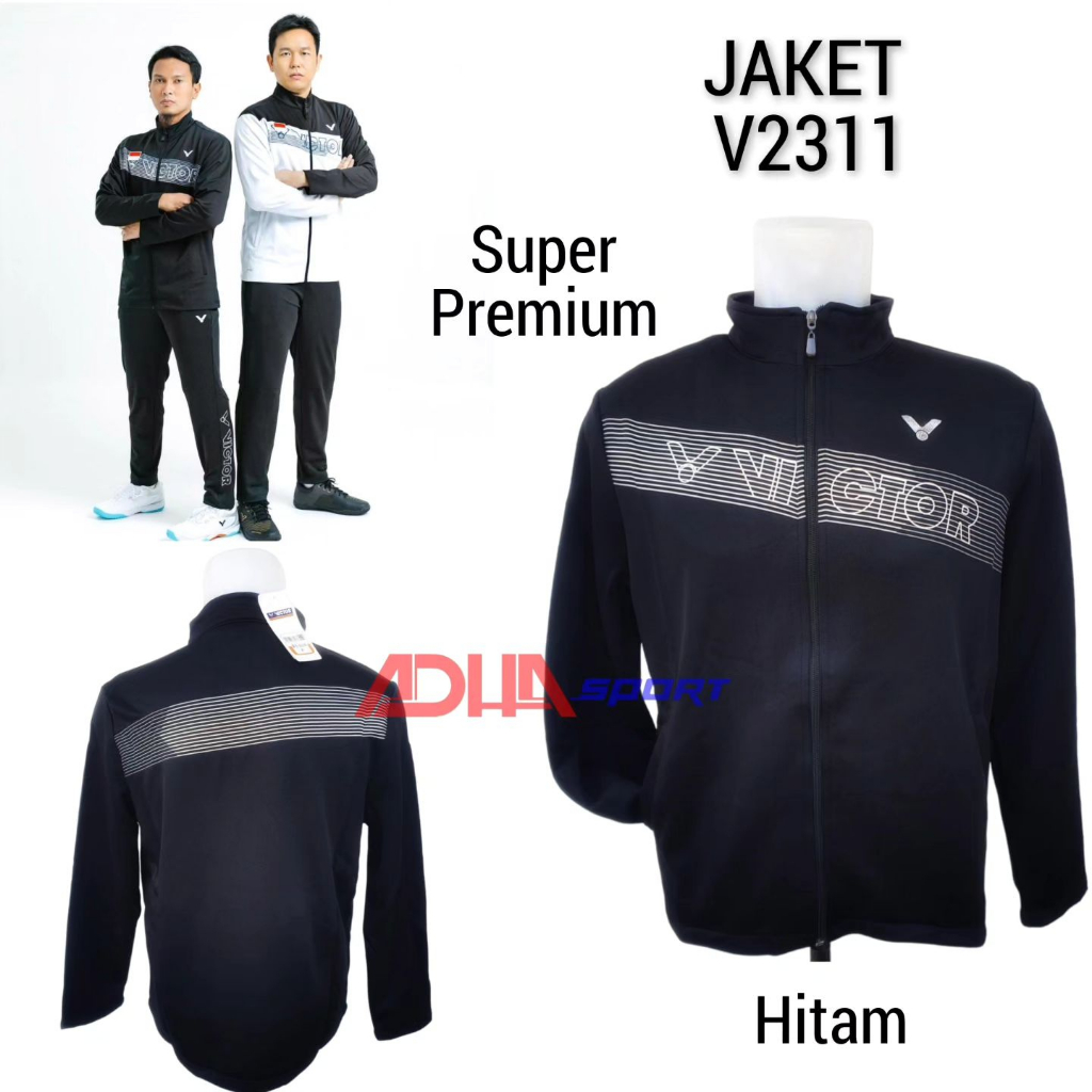 Jual Jaket Badminton V2311 / V 2311 Hitam Super Premium Bulutangkis ...