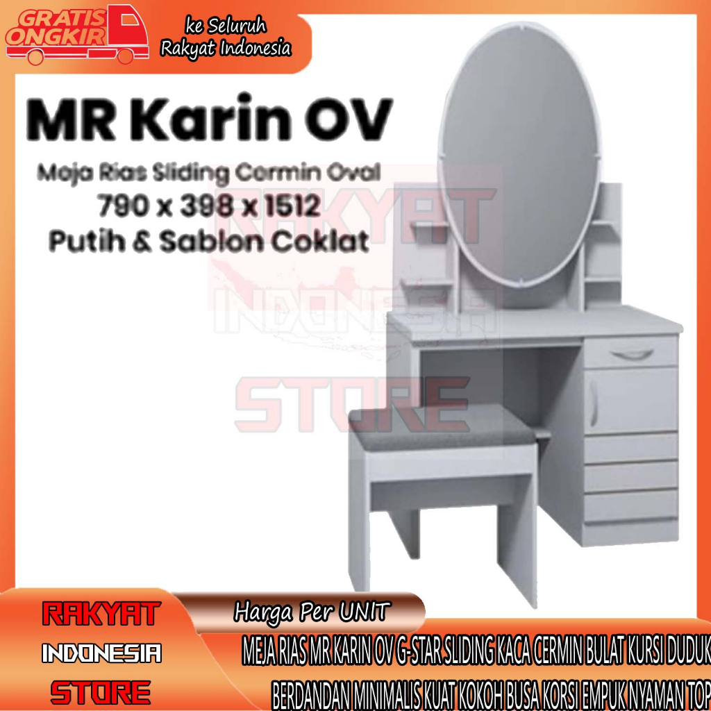 Jual [KARGO] MEJA RIAS MR KARIN OV G-STAR SLIDING KACA CERMIN BULAT ...