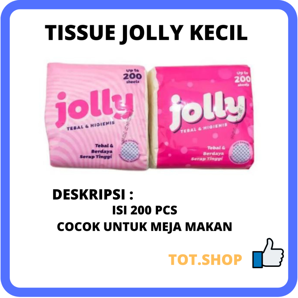 Jual Tissue Jolly/Multi Pop Up Meja Makan 200 sheets 2ply Kecil Praktis ...