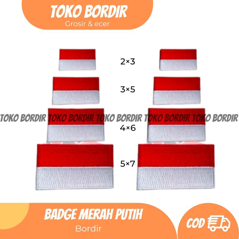 Jual Badge merah putih | bed Merah putih bordir lengkap | Shopee Indonesia
