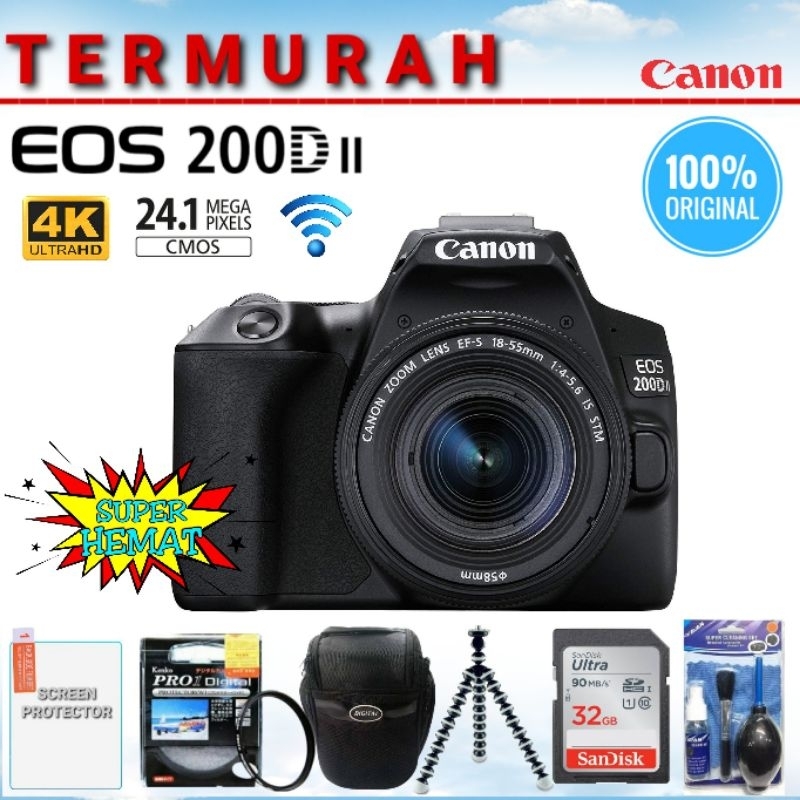 Jual KAMERA CANON EOS 200D MARK II + KIT LENS 18-55MM IS STM PRODUK ...