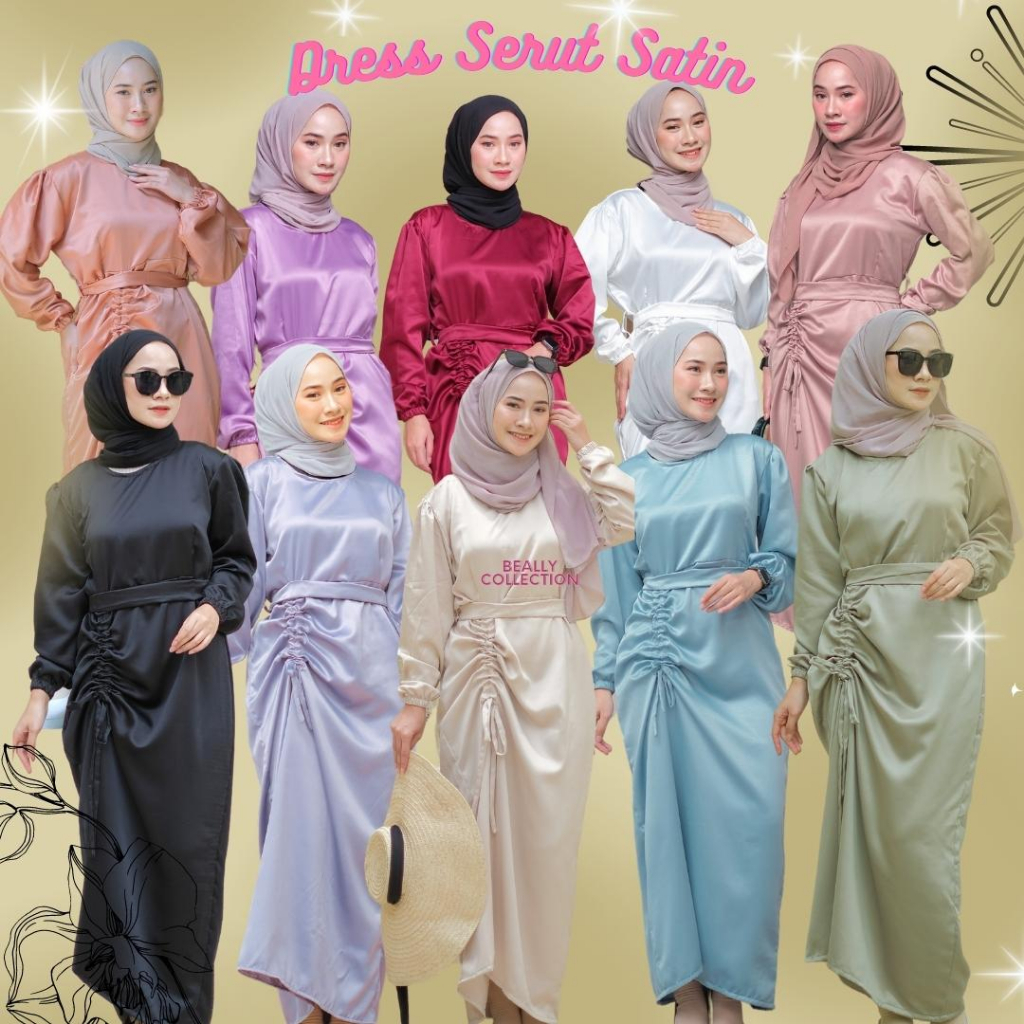 Jual DRESS SERUT SATIN | GAMIS SERUT ABELIA DRESS | BAJU KONDANGAN ...