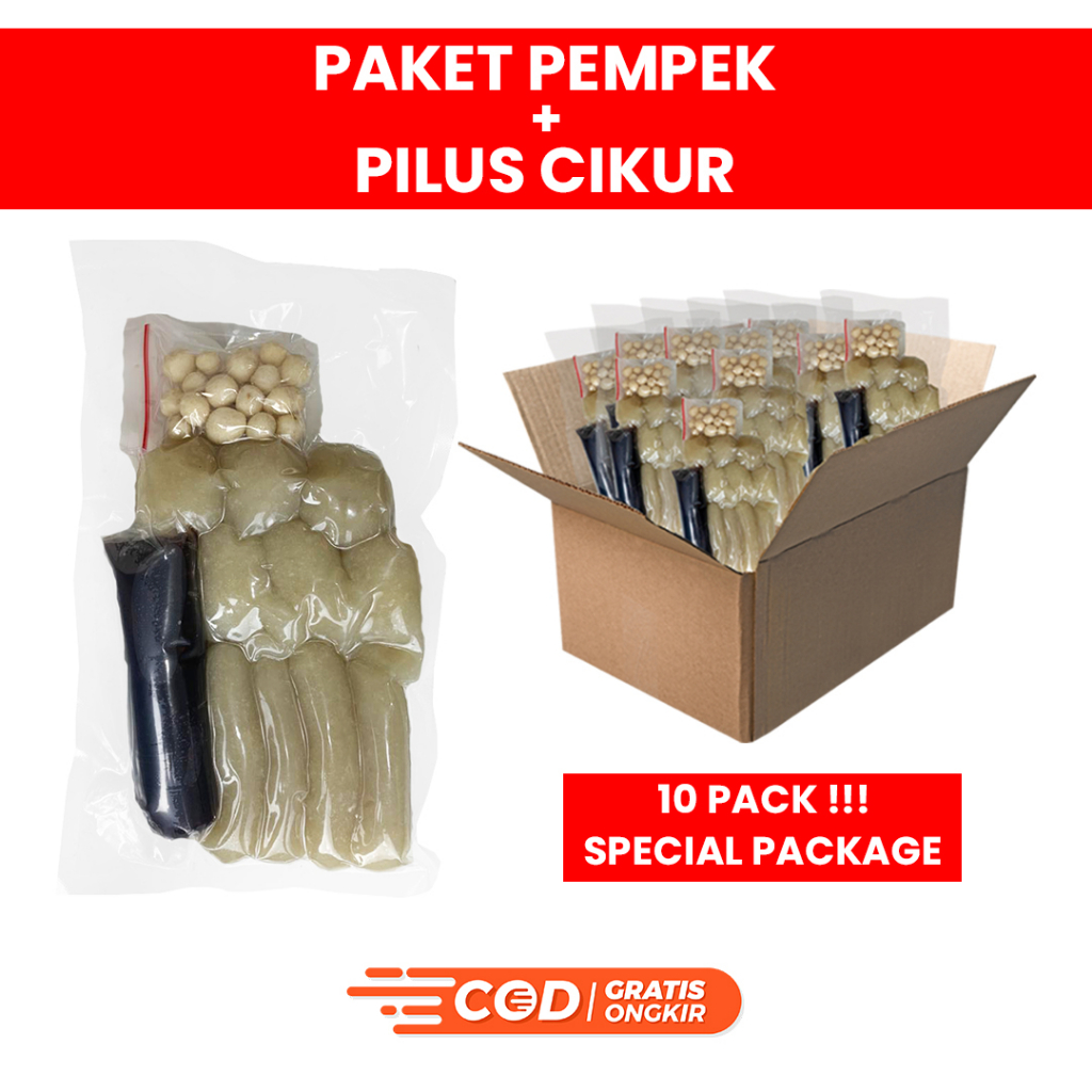 Jual Paket Pempek DOS isi 10 + Pilus Cikur ( 10 PACK ) | Shopee Indonesia