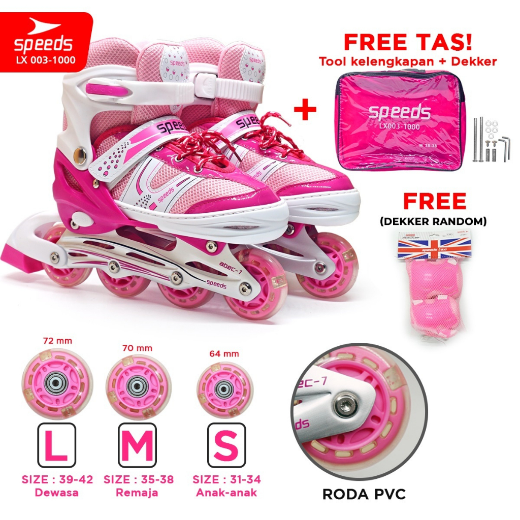 Jual SPEEDS Sepatu Roda Anak dan Dewasa Inline Skate Full Karet PU ...