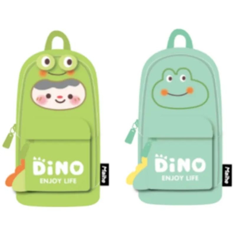 Jual pencil case dino kotak pensil termurah,kako pencase schoolbag litte boy & dino green blue ...