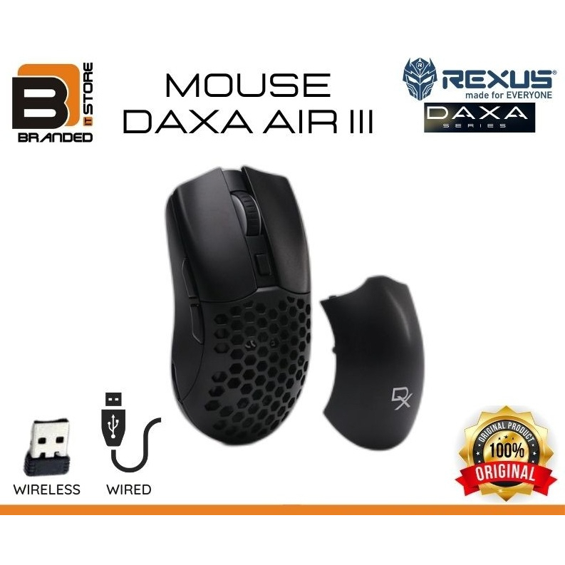 Jual Rexus Daxa Air III Wireless + wired Gaming Mouse Daxa Air 3 ...