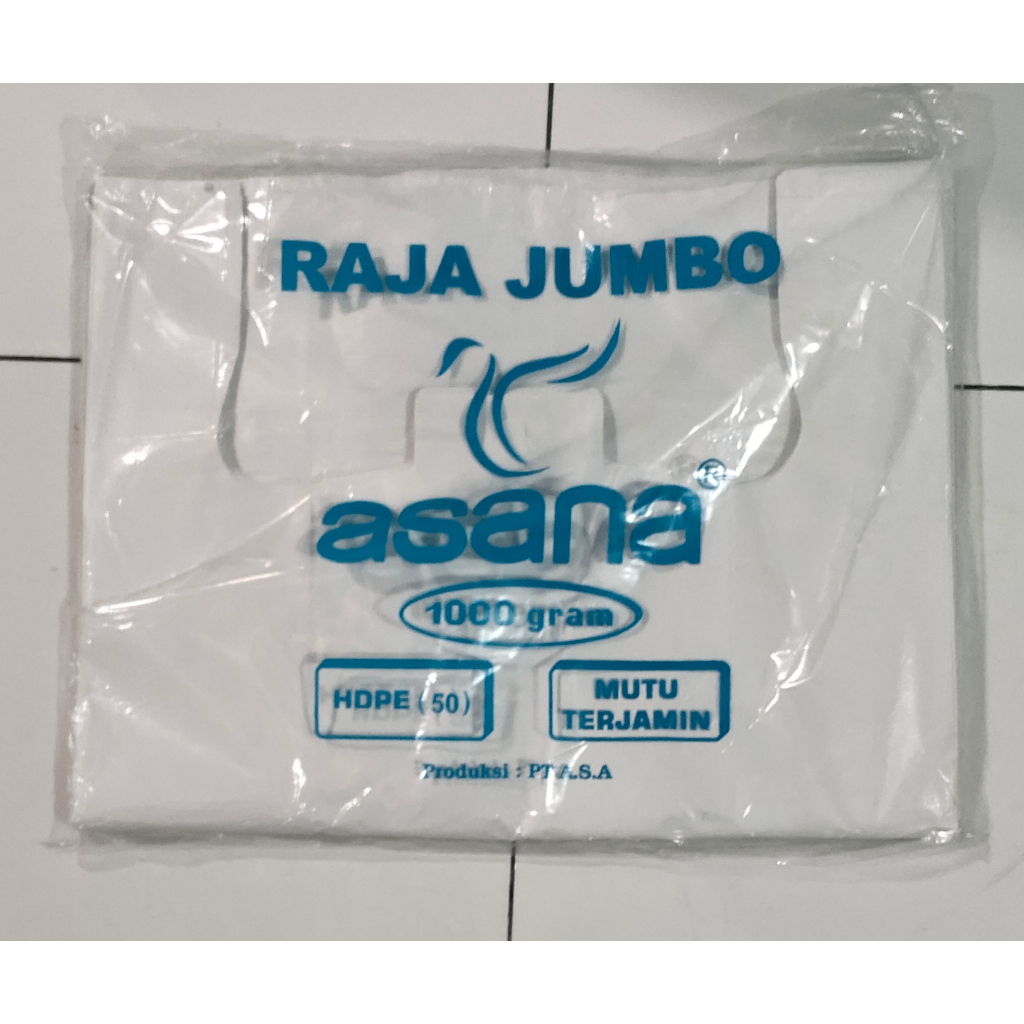 Jual Kantong Plastik Putih Asana raja jumbo 50 Kresek tebal putih susu ...
