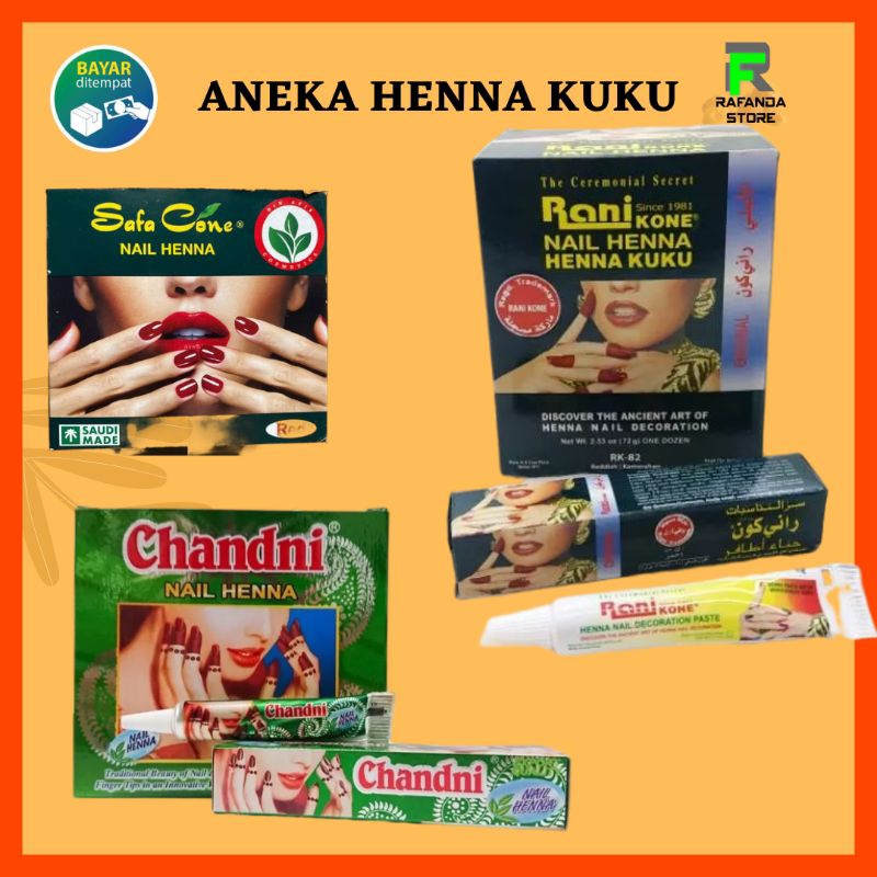 Jual Nail Henna Inai Kuku 100% Original Saudi Safa Cone Chandni Rani ...