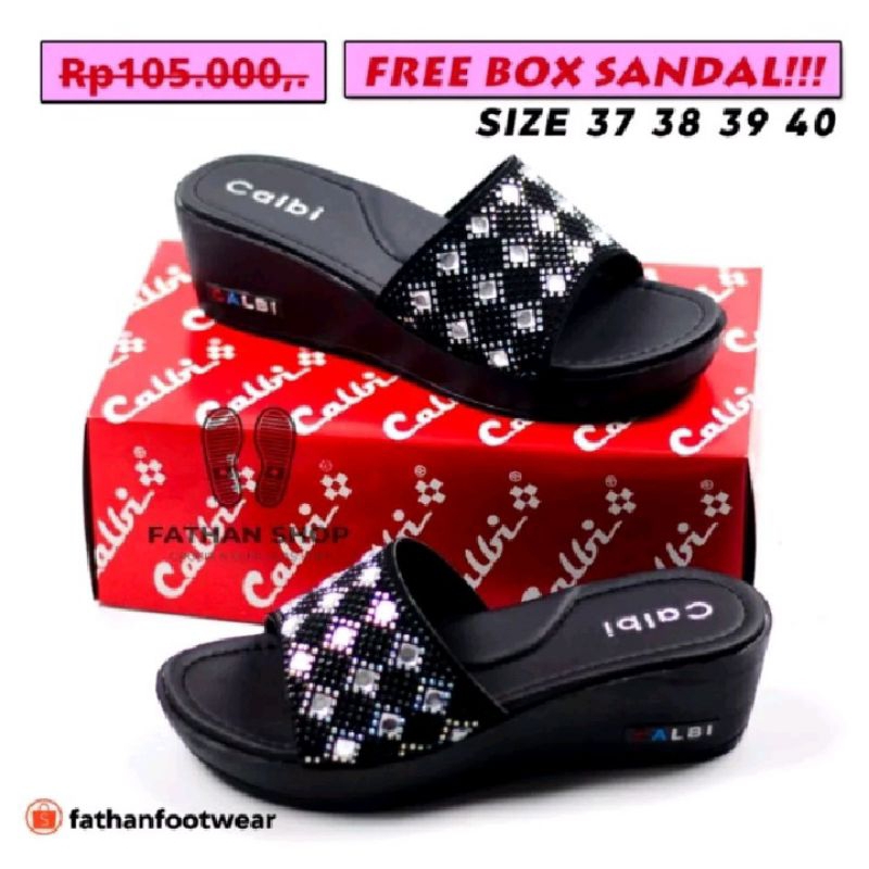Jual Wedges Calbi Sandal Wanita Elegan(Calbi Blink) | Shopee Indonesia