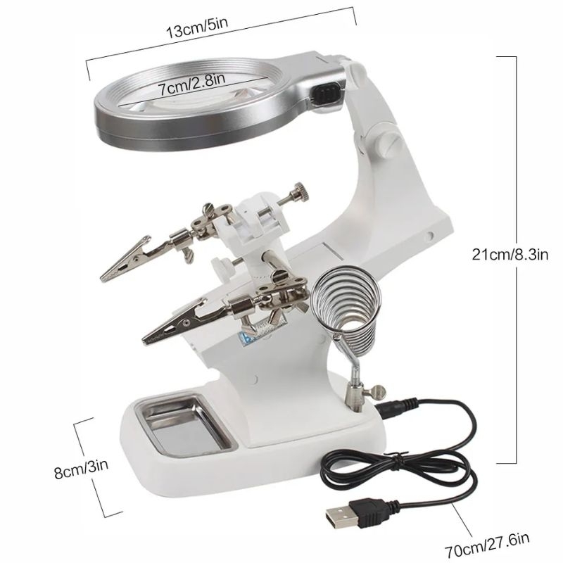 Jual penjepit PCB kaca pembesar dudukan solder lampu led solder helping ...