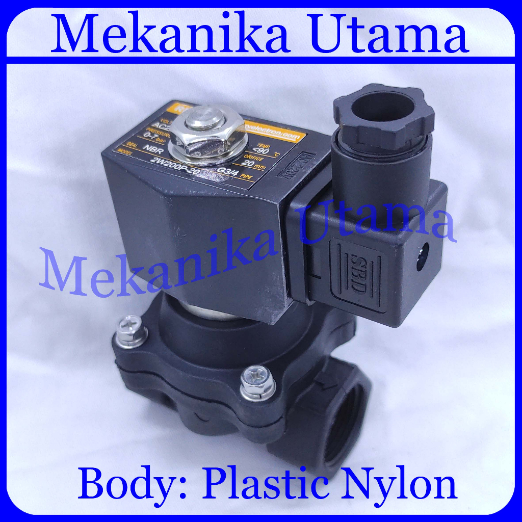 Jual 2W200P-20 Solenoid Valve Nylon, Selenoid Valve Plastik, UW-20 ...