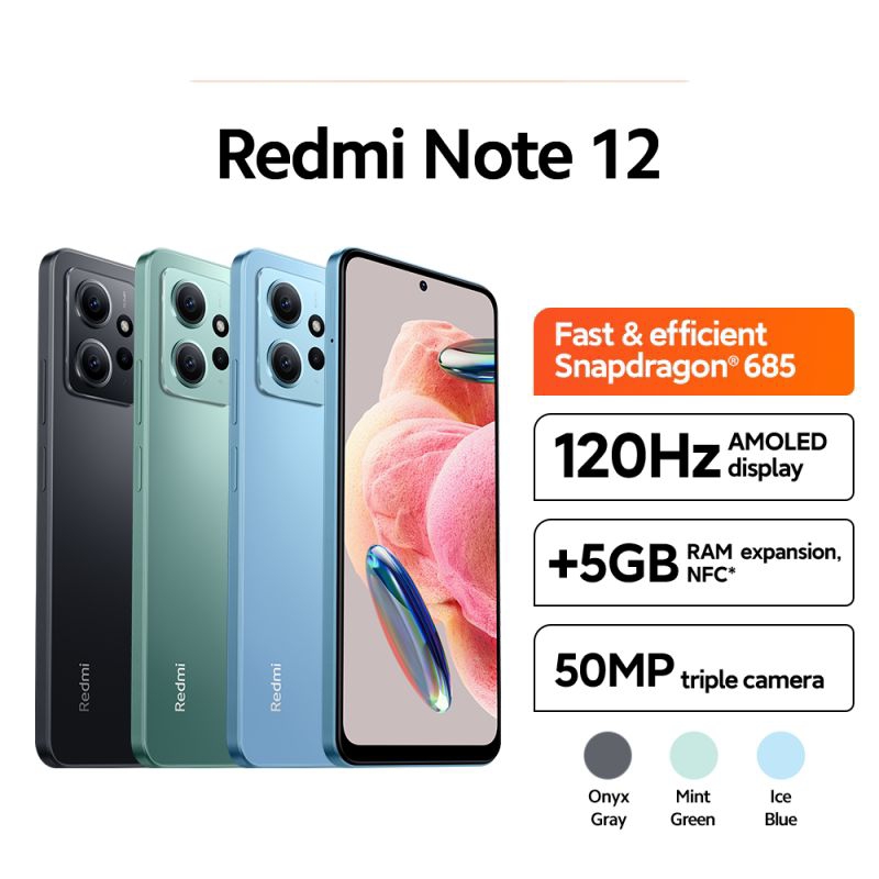 Jual XIAOMI REDMI NOTE 12 RAM 8/128GB LAYAR AMOLED 50MP SNAPDRAGON GRS ...