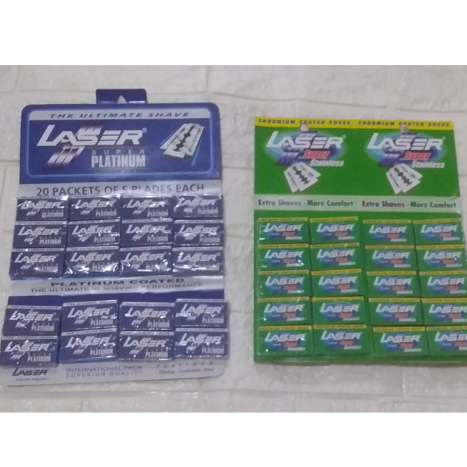 Jual SILET LASER PLATINUM DAN STENLIES PER PAK ISI 5 PCS | Shopee Indonesia