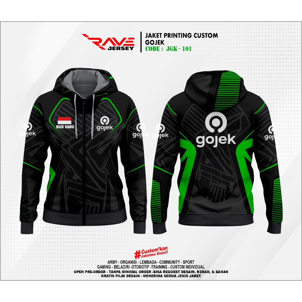 Jual JAKET GOJ*** FULL PRINTING FULL PRINTING SUBLIM CUSTOM (DESAIN ...
