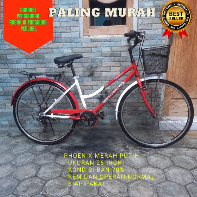 Jual Sepeda wanita cewek perempuan keranjang dewasa ukuran 26 bekas ...
