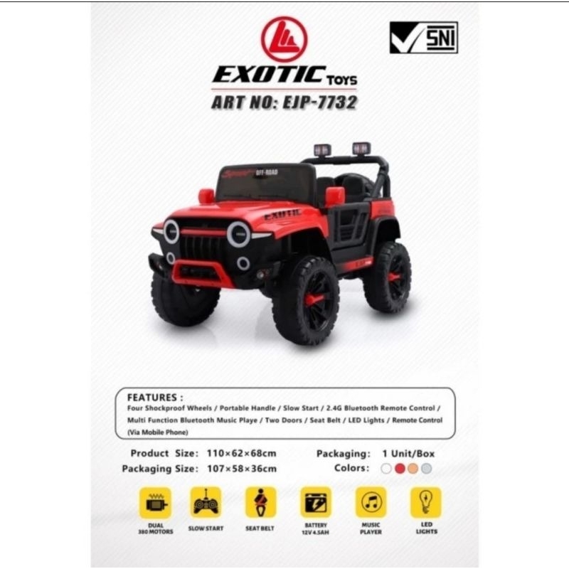 Jual Mainan Anak Mobil Aki Jeep Exotic 7732 7734 Jimmy Remote Control ...