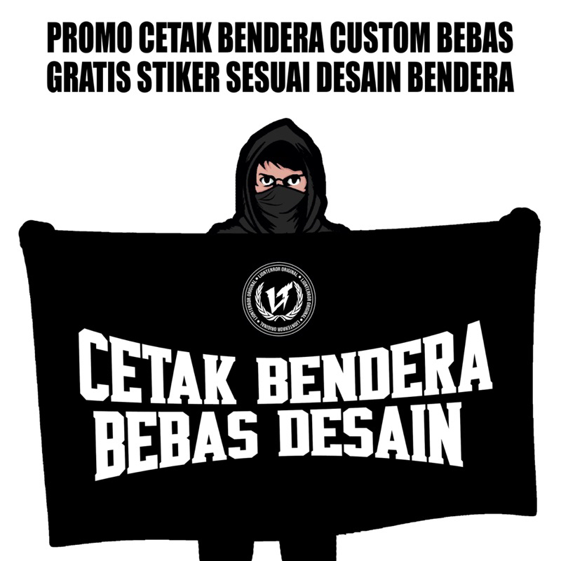 Jual PROMO CETAK BENDERA/HANDFLAG DESAIN BEBAS FREE STIKER SESUAI ...