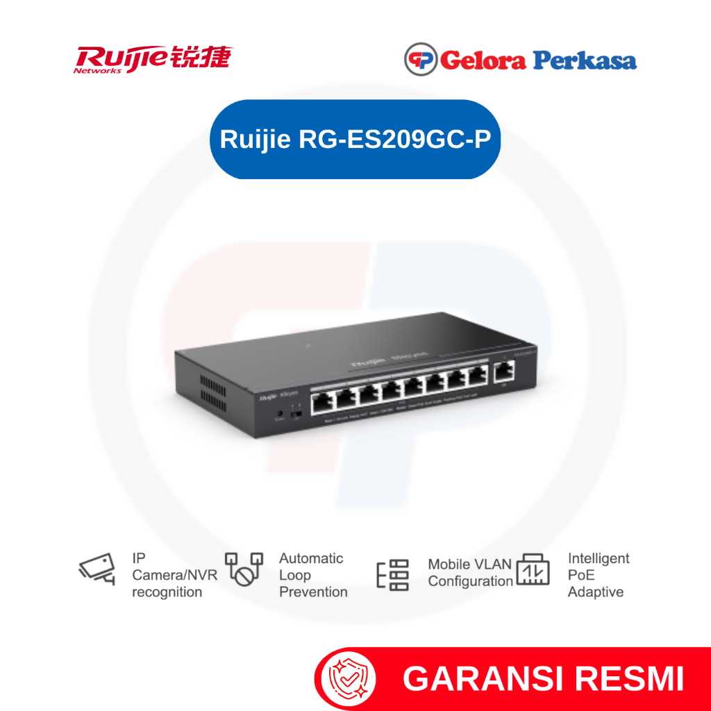 Jual Ruijie RG-ES209GC-P , Cloud Managed 9 Port Gigabit PoE+ Switch ...