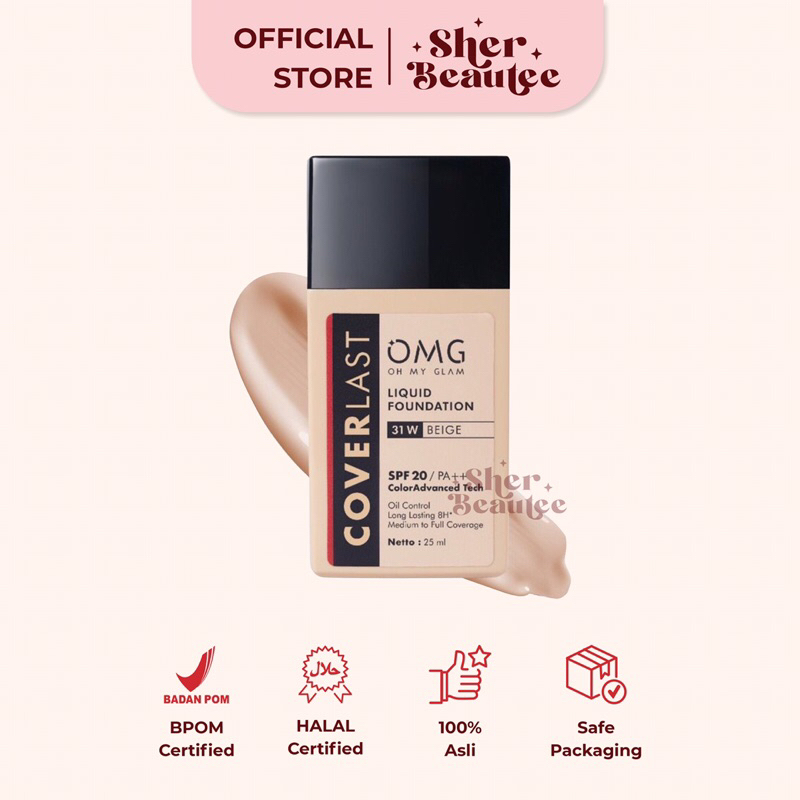 Jual OMG Oh My Glam Coverlast Liquid Foundation SPF 20 PA++ 25ml ...